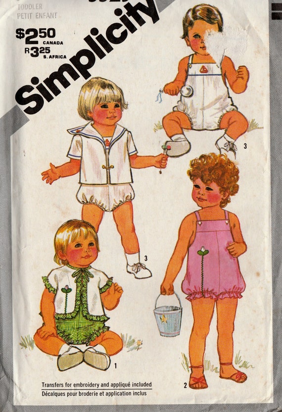 Vintage 80's Sewing Pattern Simplicity 5523 Toddler's - Etsy