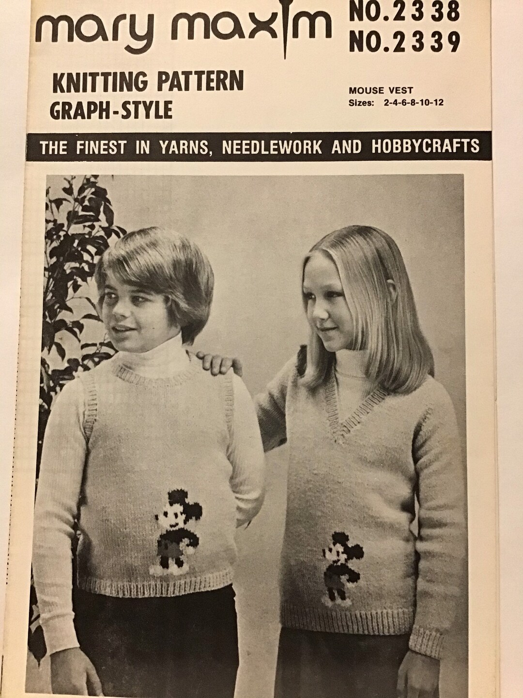 Mary Maxim Knitting Patttern Graph Style Girls Boys Childrens Mickey ...