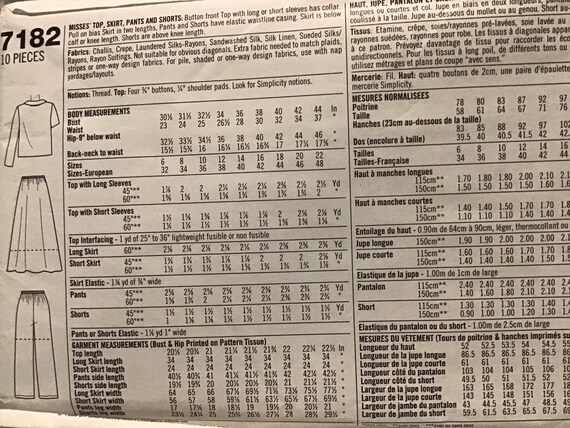 Patterns Sewing Sewing & Needlecraft Simplicity Sewing Pattern # 7182 ...