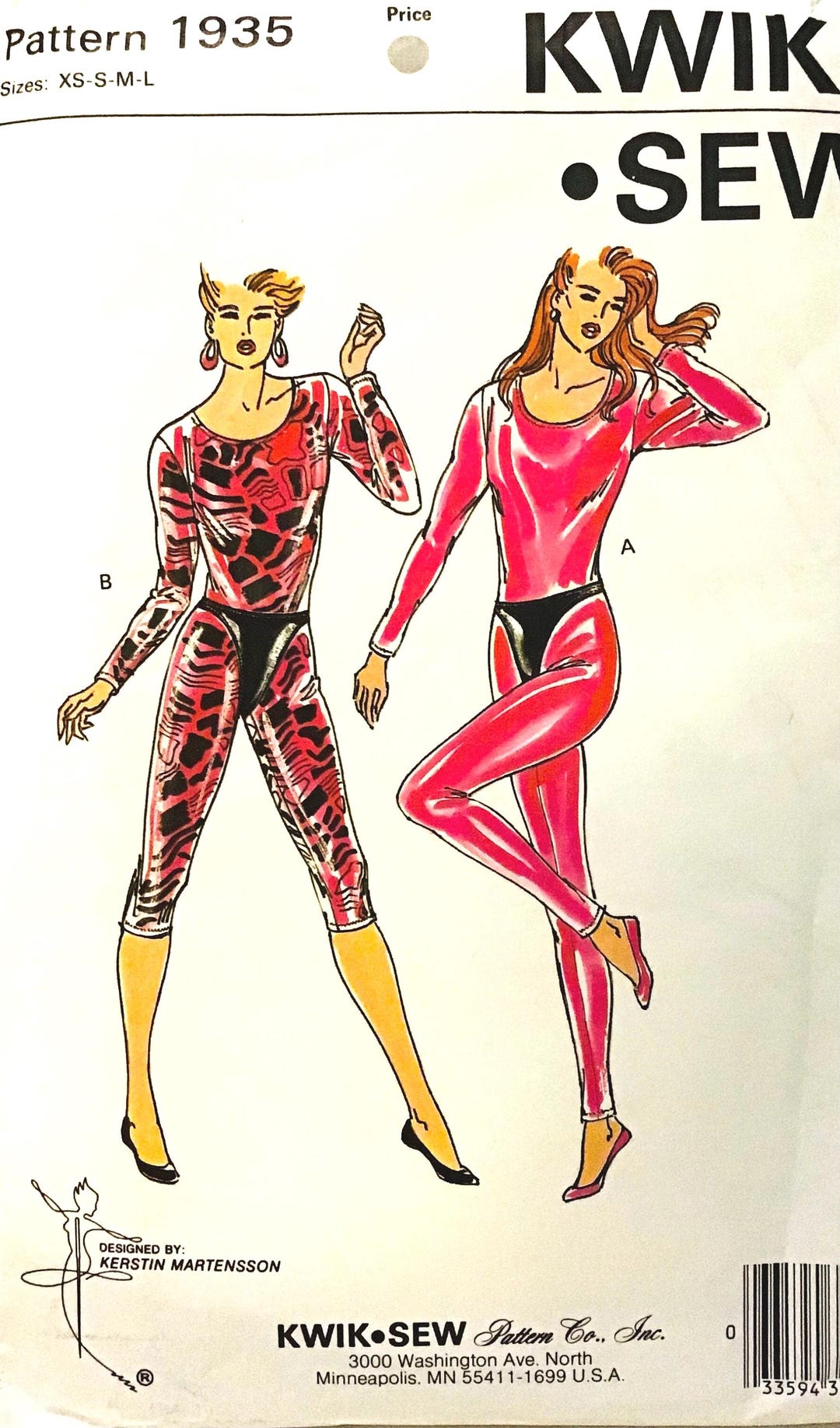 Sewing Pattern Kwik Sew 1935 Women's Unitard & Trunks Sz. XS-S-M-L-XL ...