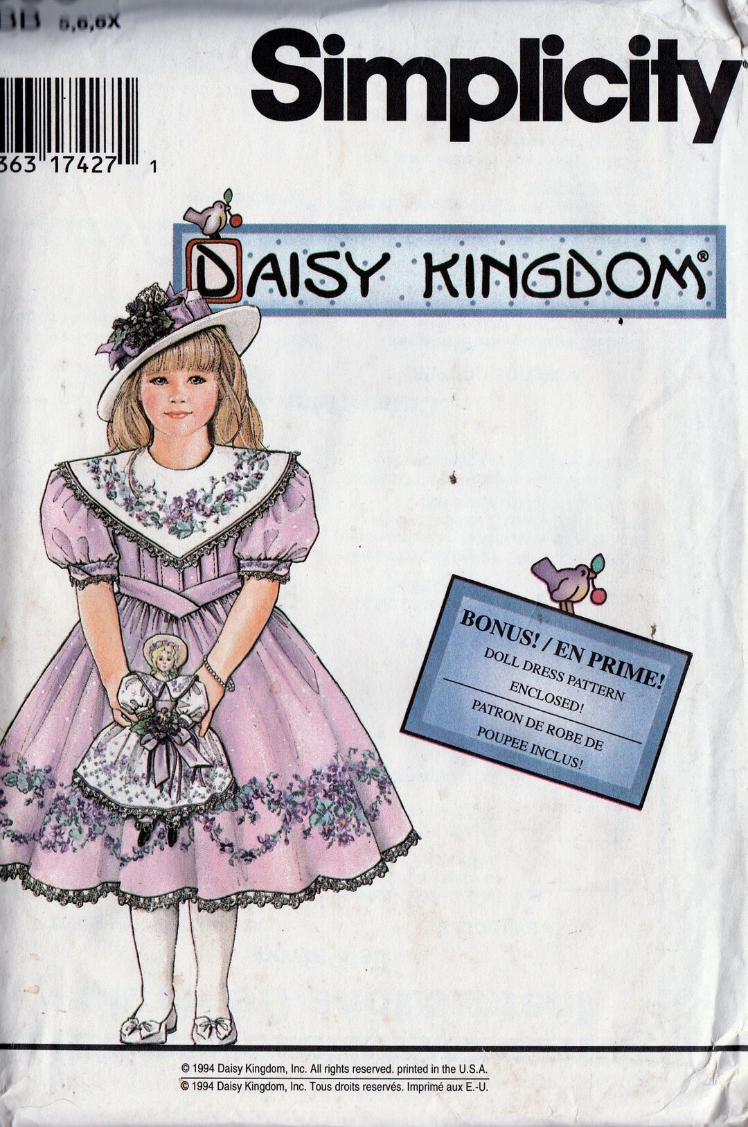 Vintage 90's Sewing Pattern Simplicity 9966 Daisy Kingdom Girl's Party ...