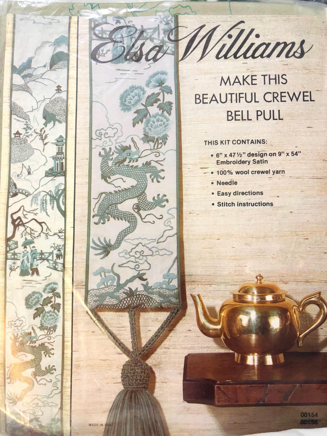 Crewel Embroidery Satin Kit Bell Pull Kit - Elsa Williams Needleart ...