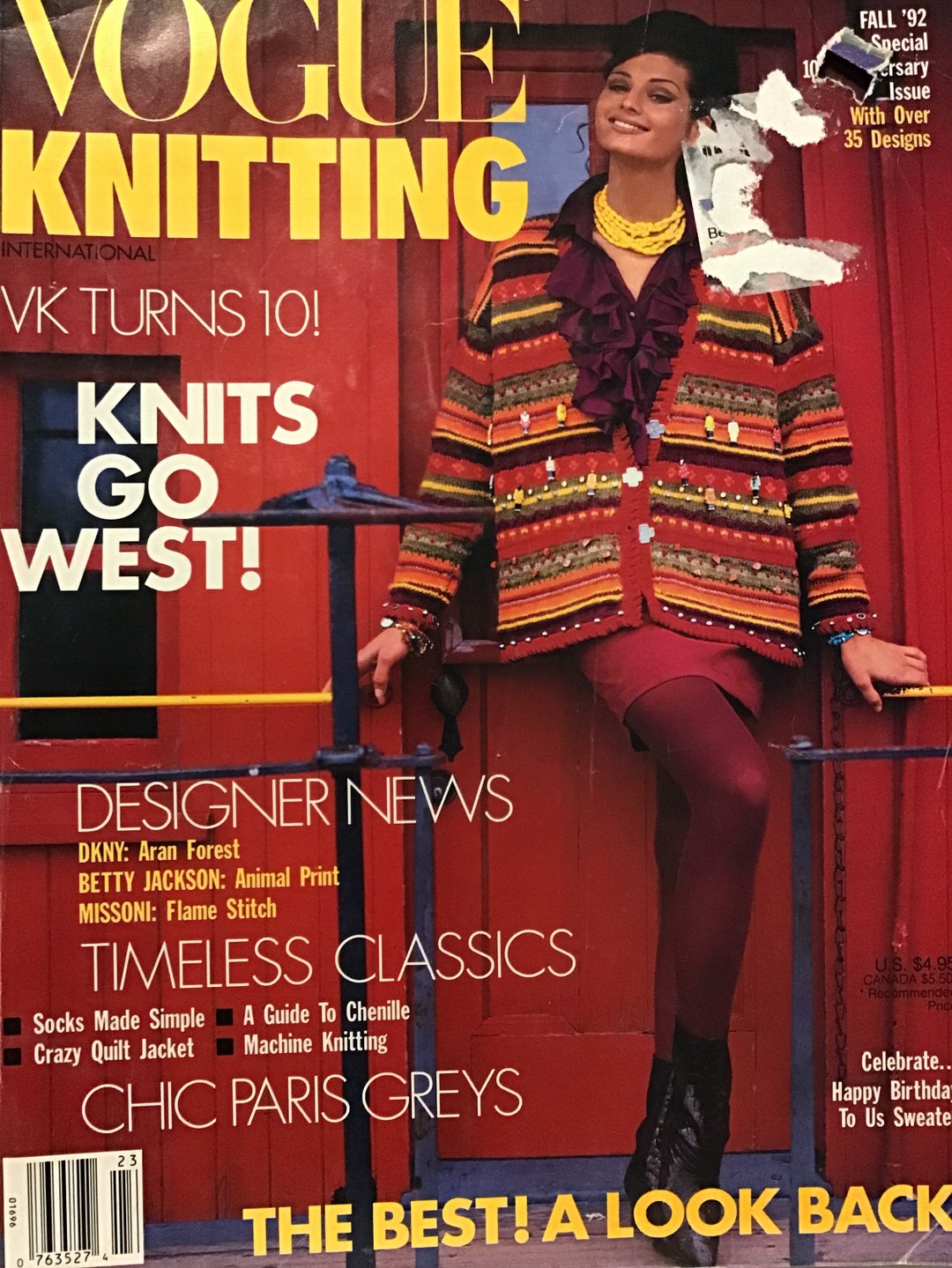 Vogue Knitting Pattern International Fall 1992 Women’s Jacket - 21 ...