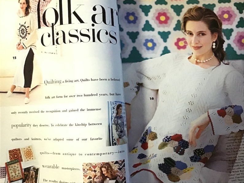 Vogue Knitting International Magazine Pattern Spring Summer 1994 - Folk ...