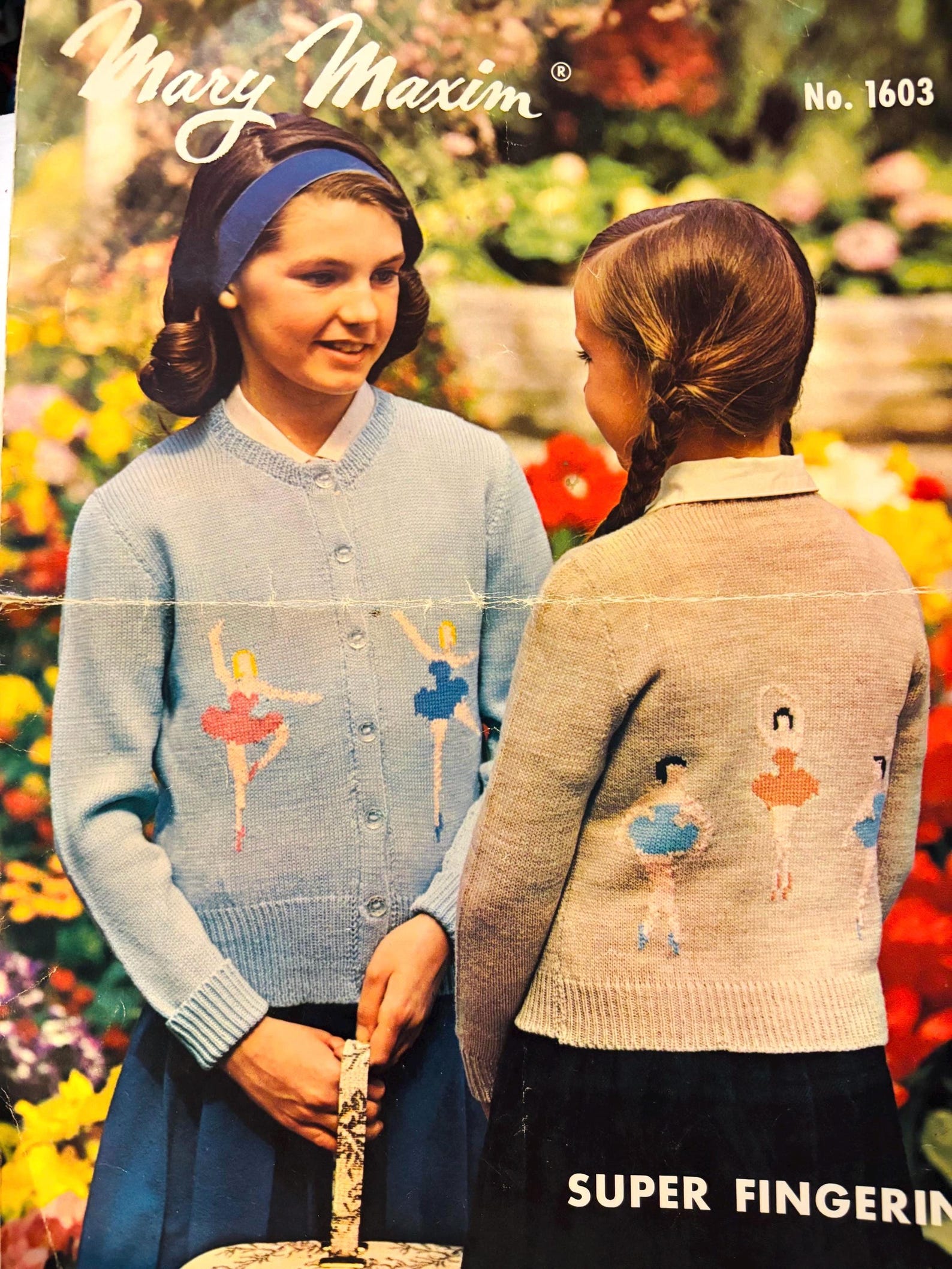 Mary Maxim Knitting Patttern Graph Girls’ Cardigan Ballerina Sz. 8-10 ...