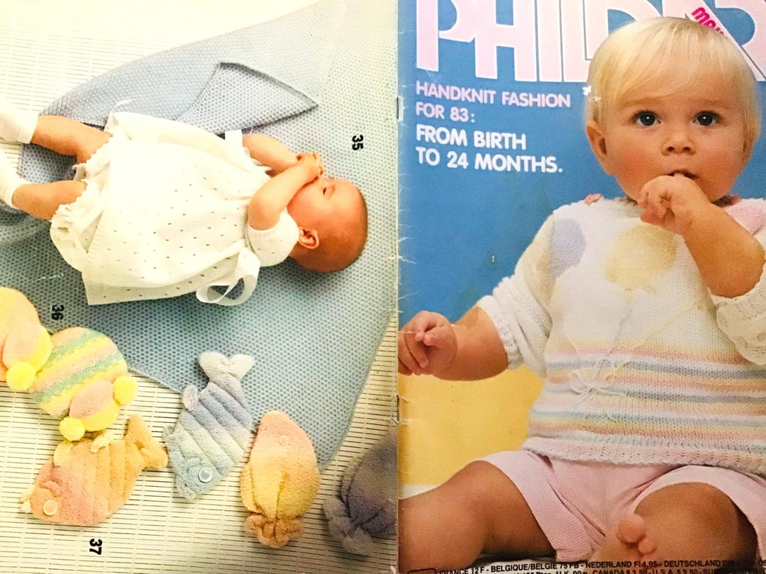 Phildar Baby Knitting Pattern Birth 24 Months Dress Cardigan Blankety ...