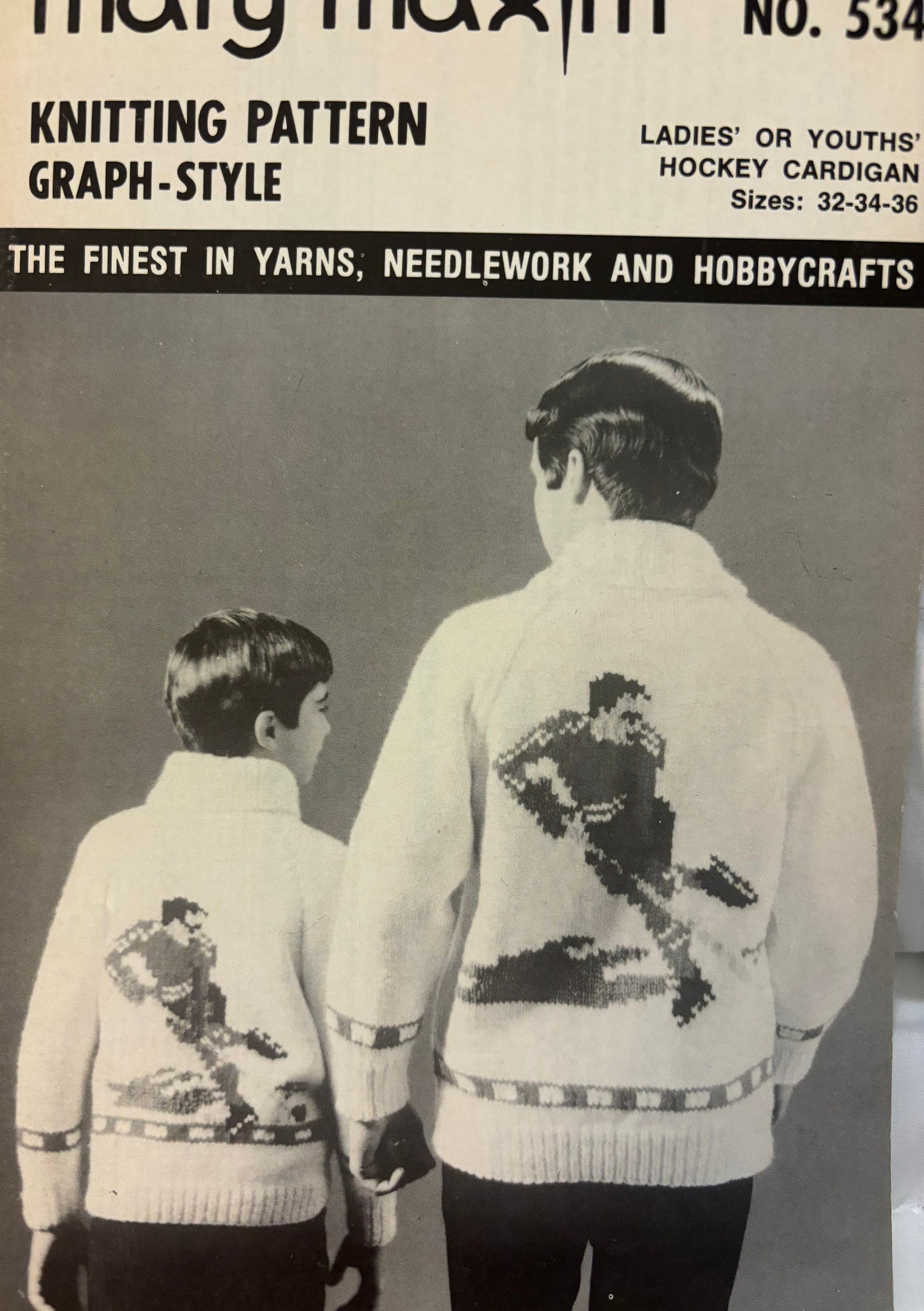 Vintage Knitting Pattern Graph Style Mary Maxim Childrens Mens Womens ...