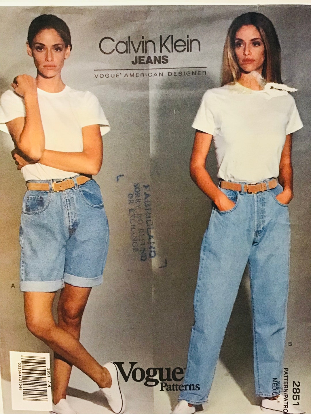 Sewing Pattern Vogue 2851 Calvin Klein Jeans Women’s Jeans & Short ...