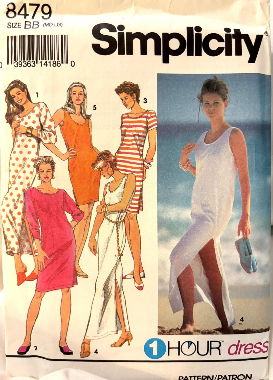 Vintage Sewing Pattern Simplicity 8479 Women's Dress - 2 Lengths - Sz ...