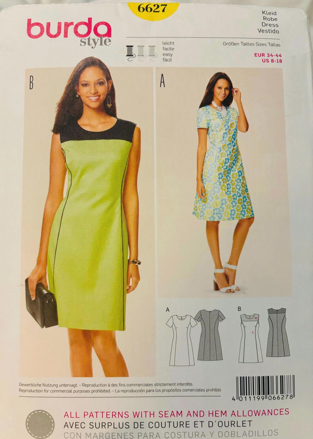 Sewing Pattern Burda 6627 Style Women’s Skirt - Size 8-10-12-14-16-18 ...