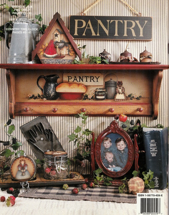 Country Primitive Tole Painting Winter Still Life Wall Art Vintage