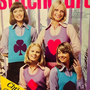 Knitting Pattern Stitchcrafy December 1973 Playing Card Design, Knitted ...