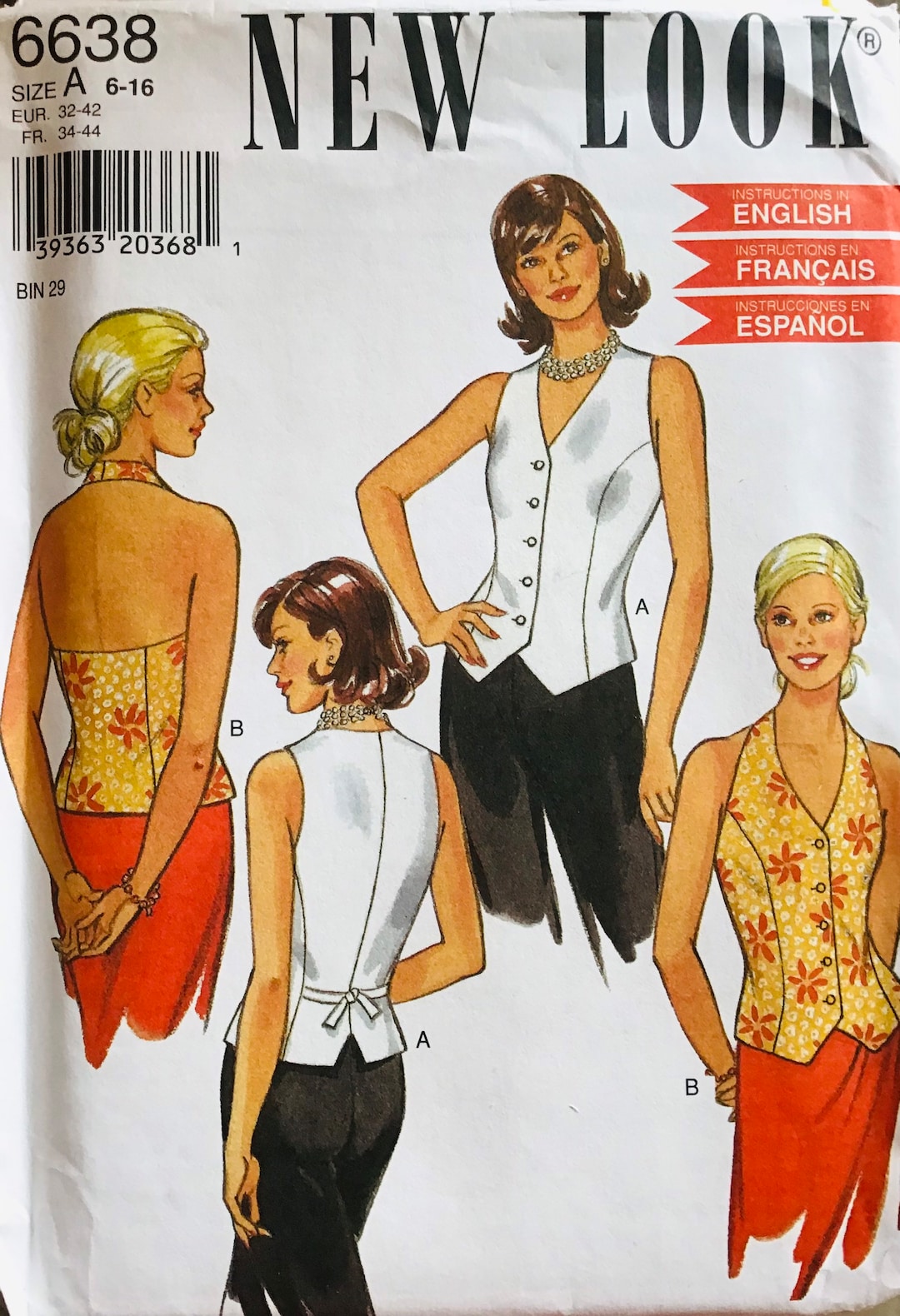 Sewing Pattern Design Your Look New Look 6638 Women's Misses Vest ...