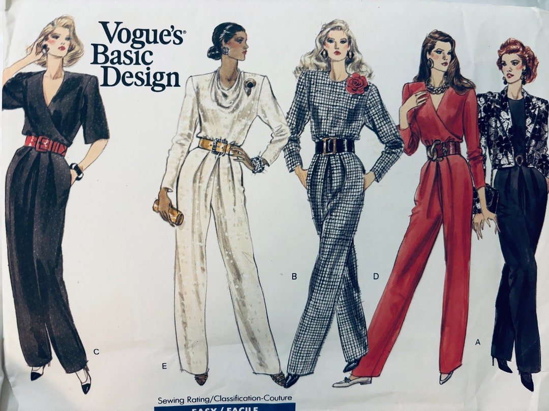 Sewing Pattern Vogue 2188 Women’s Jumpsuit & Jacket -size 8-10-12 Bust ...