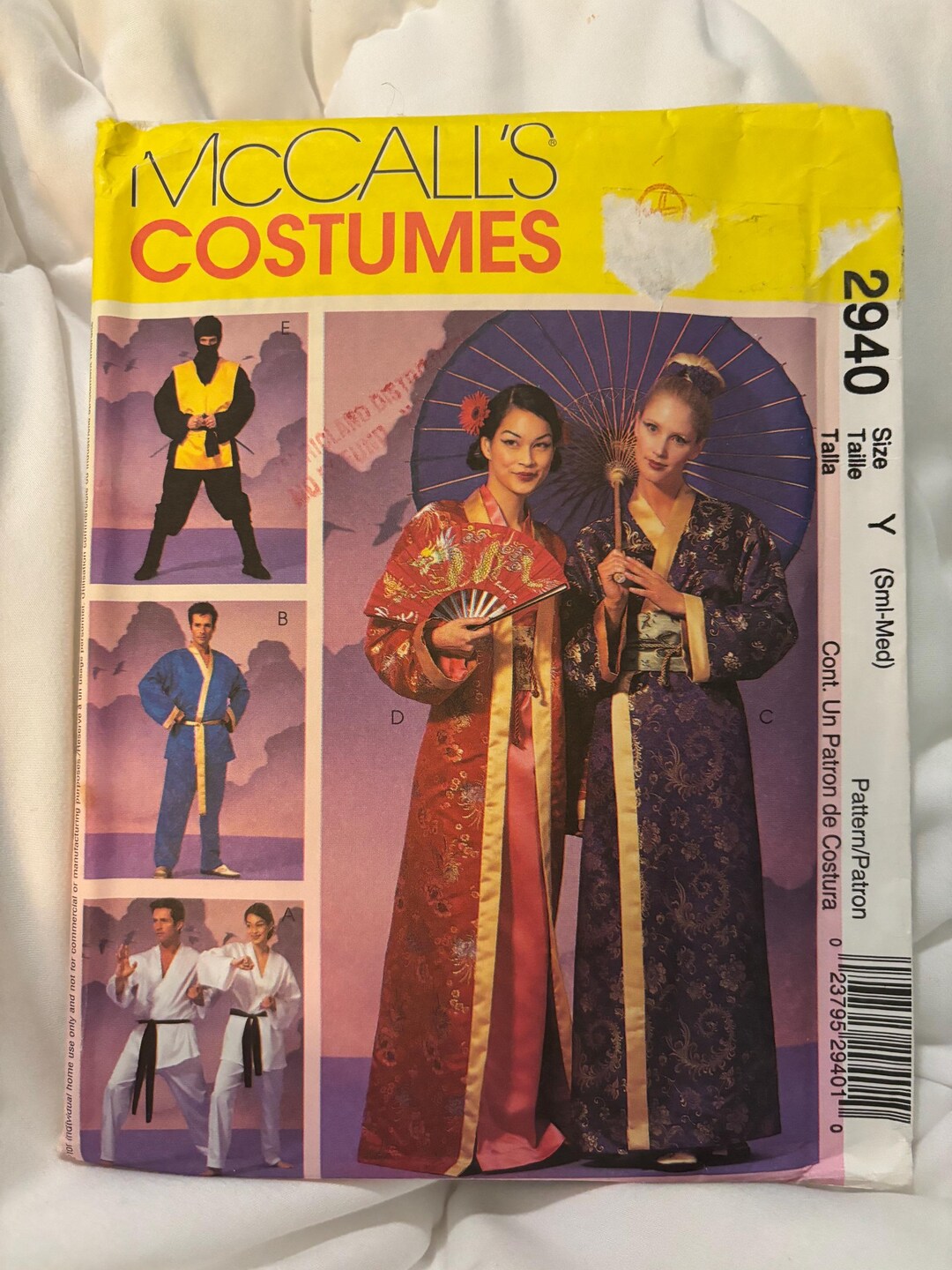 Sewing Pattern Mccall’s 2940 Women’s Men’s Ninja Karate Costume Size S ...