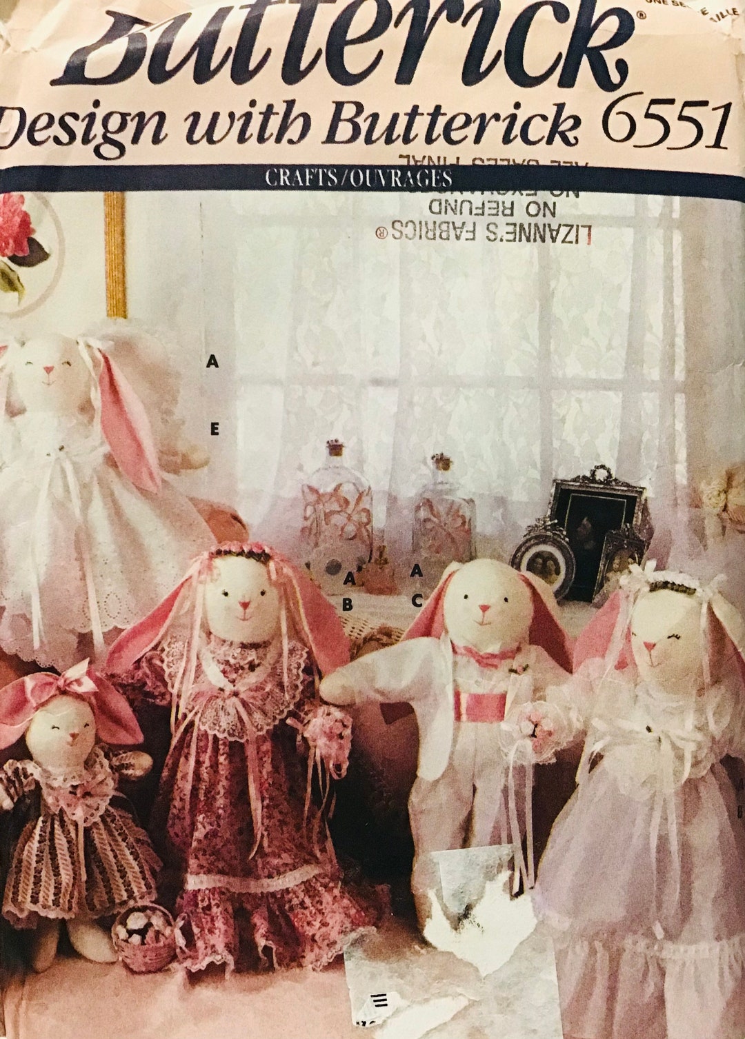 Sewing Pattern Butterick 6551 Stuffed Wedding Party Bunnies Bunny ...