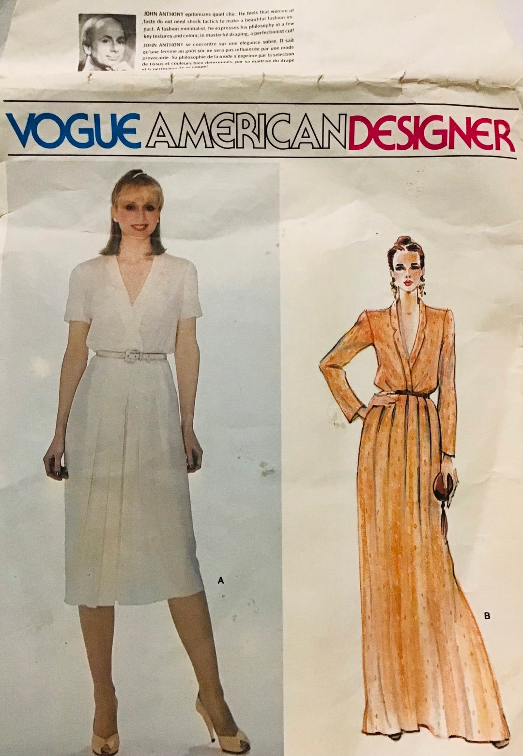 Sewing Pattern Vogue 2522 John Anthony Women’s Evening Length Dress ...