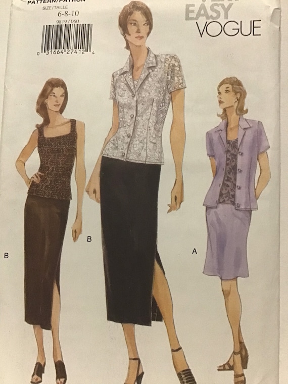 80's Uncut Vogue 9646 Sewing Pattern Women's Outfit Vintage Sewing ...