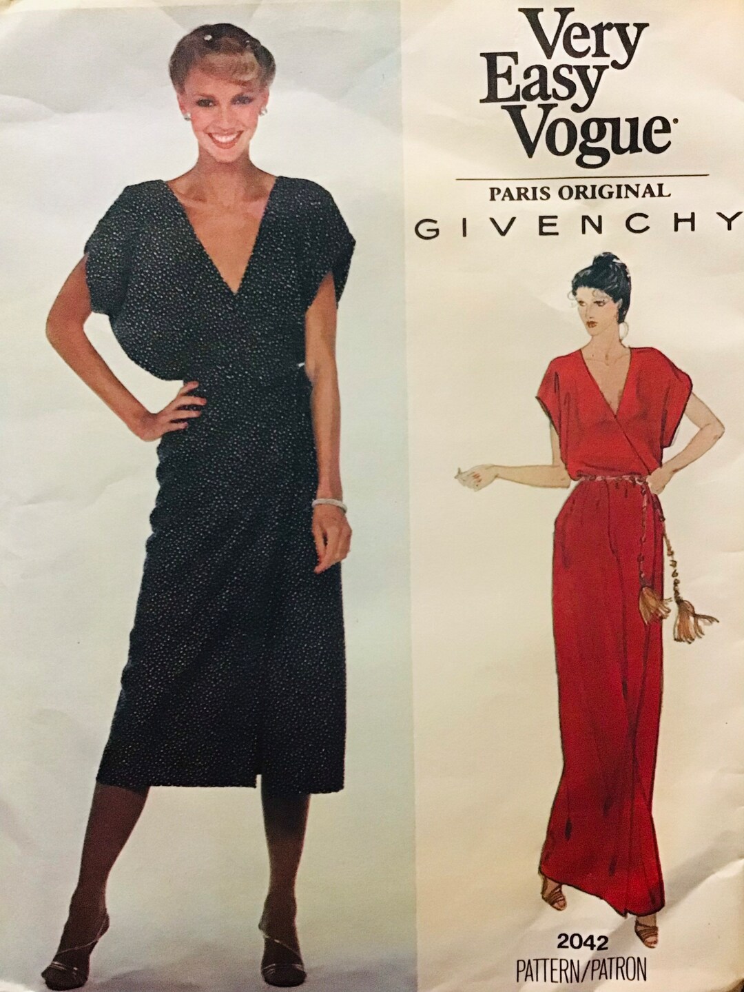 Sewing Pattern Vogue 2042 Paris Original Givenchy Women's Misses ...