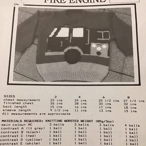 Fire Truck Sweater Pattern - Etsy