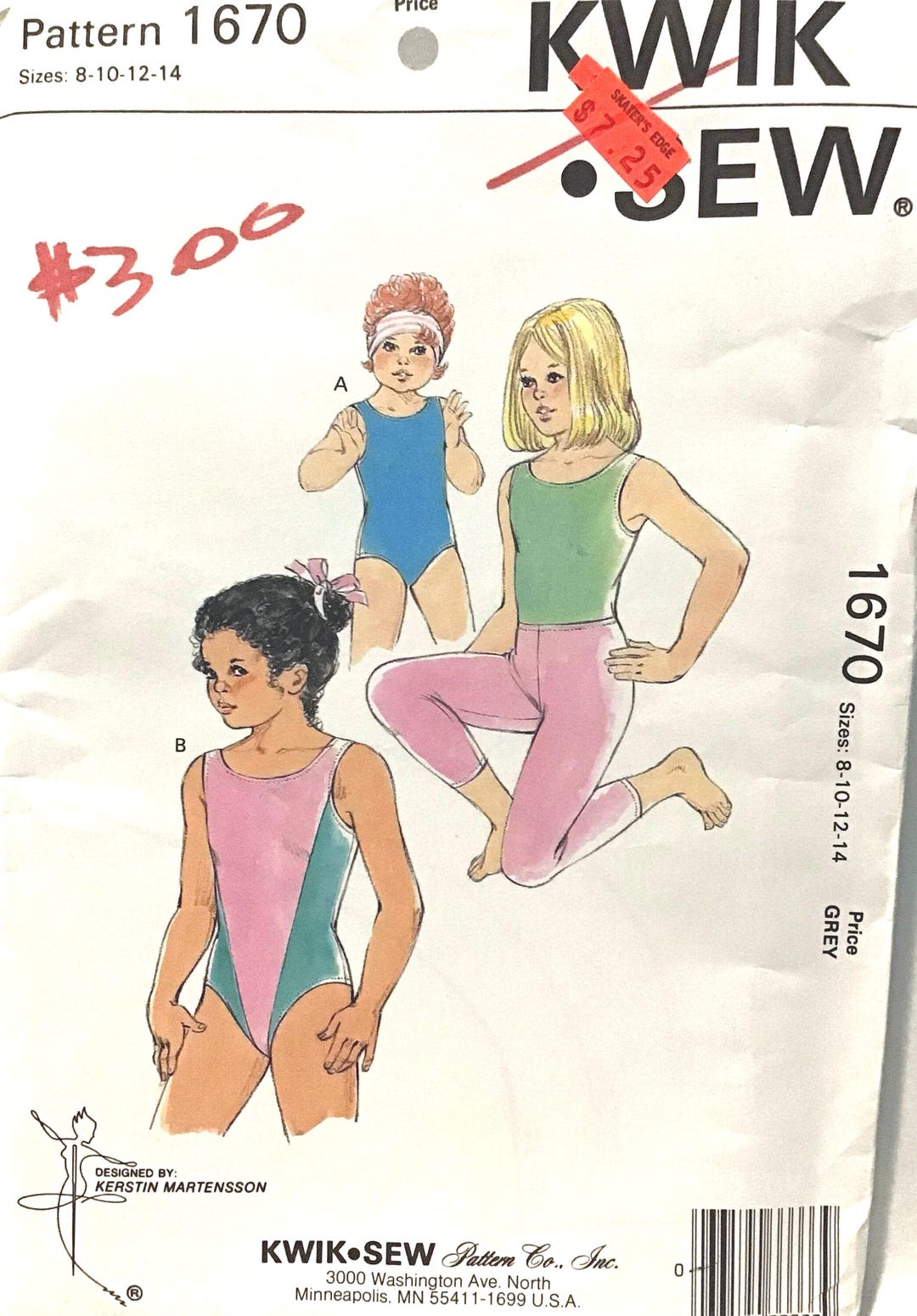 Sewing Pattern Kwik Sew 1670 Girls’ Unitard -size 8-10-12-14 - Uncut - Etsy