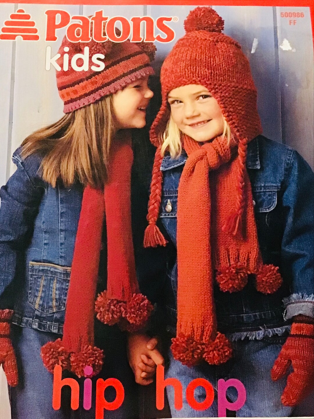 Knitting Pattern Patons Kids Hip Hop Children's Girl's & Boys Hat With ...