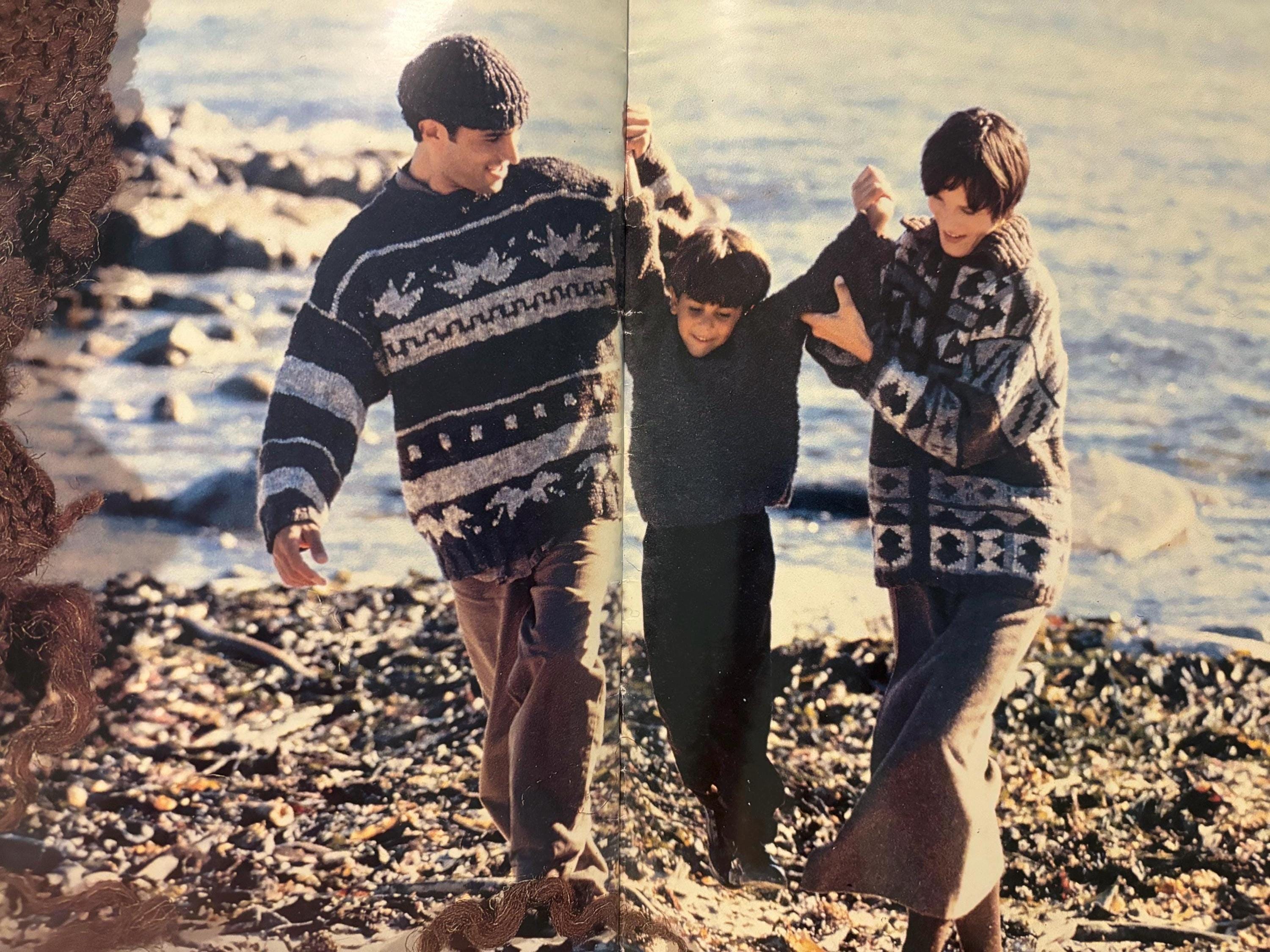 Knitting Pattern Pingouin Magazine Mens Women’s Children’s Aran Sweater ...