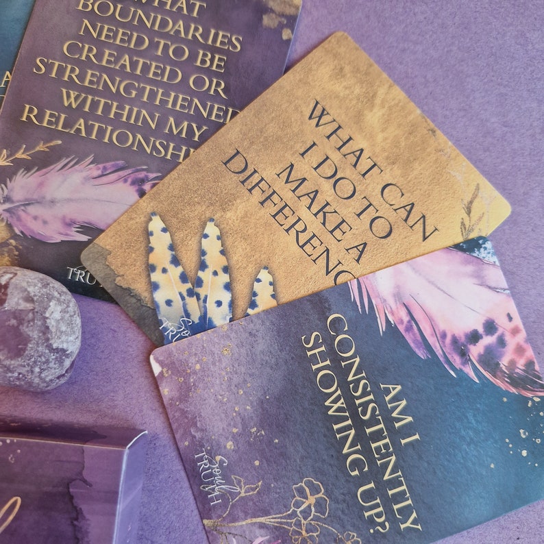 Purple Gift Set, Soul Wisdom Oracle Cards, & Crystals, Oracle Card Gift ...