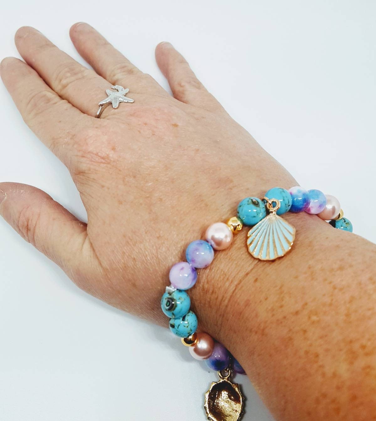 Seahorse charm bracelet turquoise bracelet seahorse | Etsy