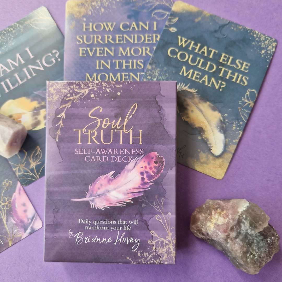 Purple Gift Set, Soul Wisdom Oracle Cards, & Crystals, Oracle Card Gift ...