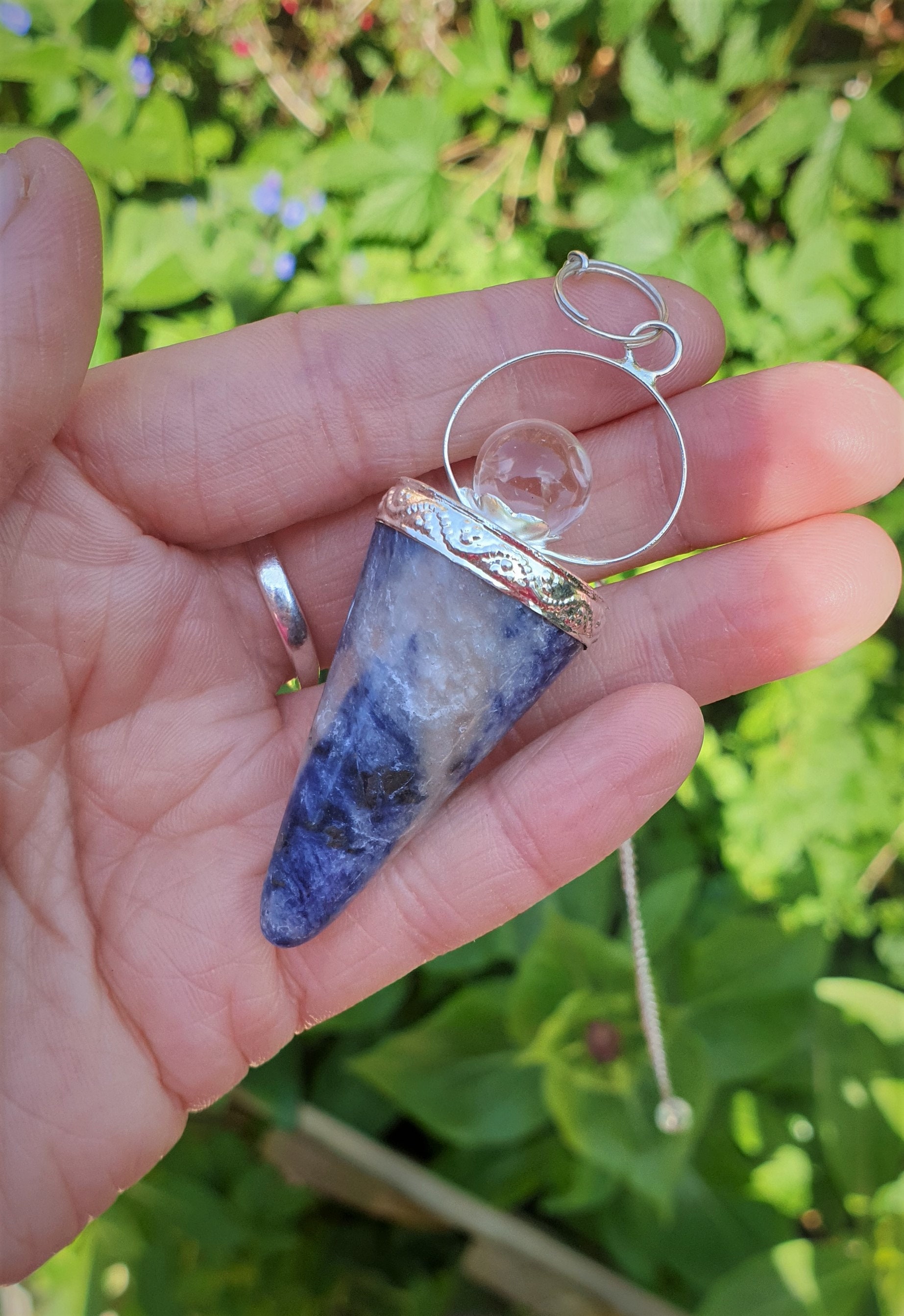 Blue Crystal Pendulum