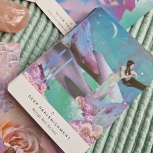 Pastel Pink Light Oracle Card Set With Chakra Pendant & Rose Quartz ...