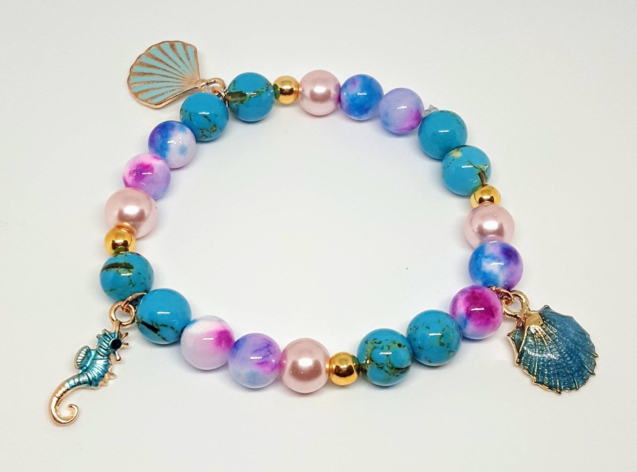 Seahorse charm bracelet turquoise bracelet seahorse | Etsy