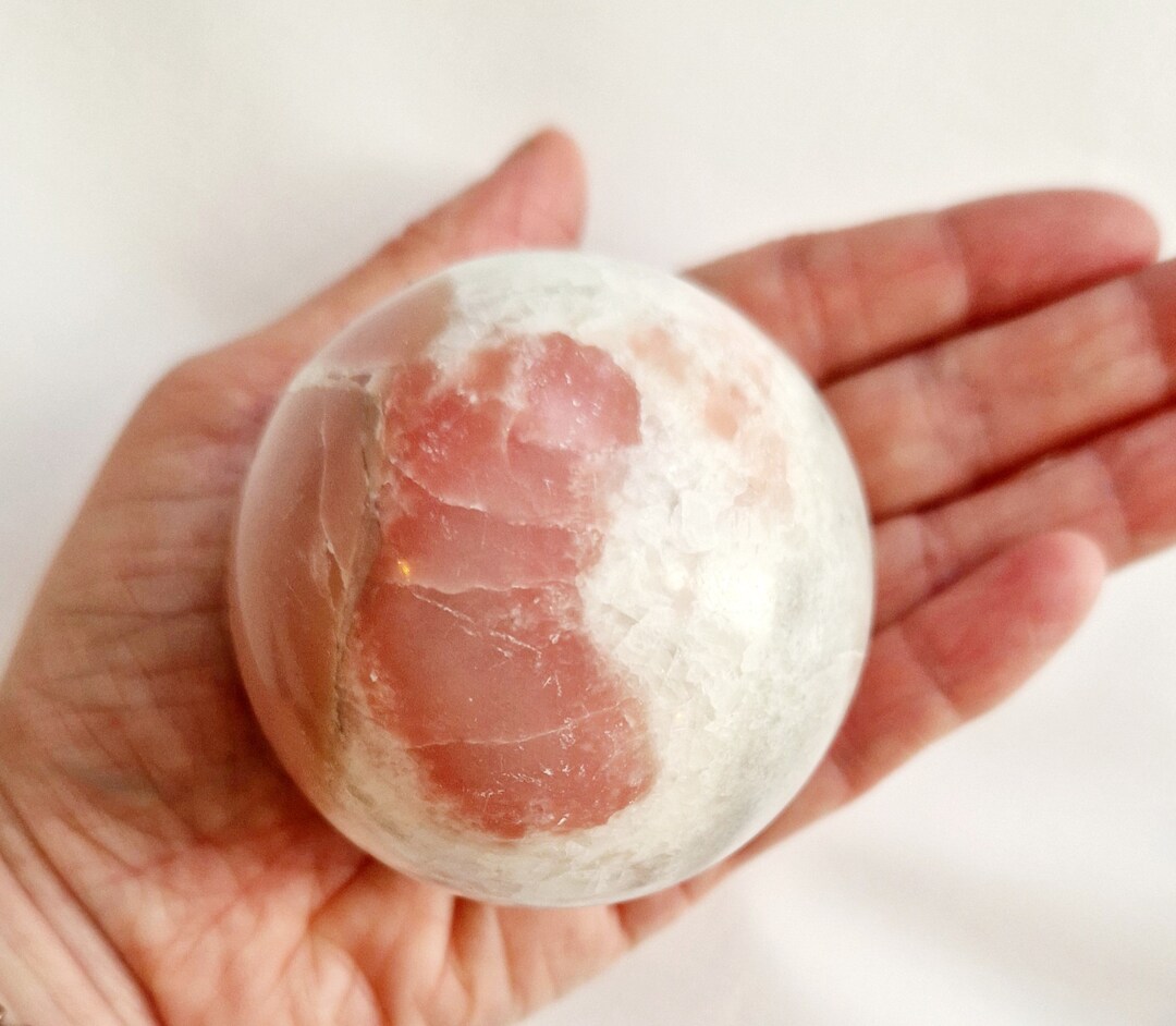 AA Pink Opal Sphere, Large Opal Ball, Pink & White Healing Stone for ...