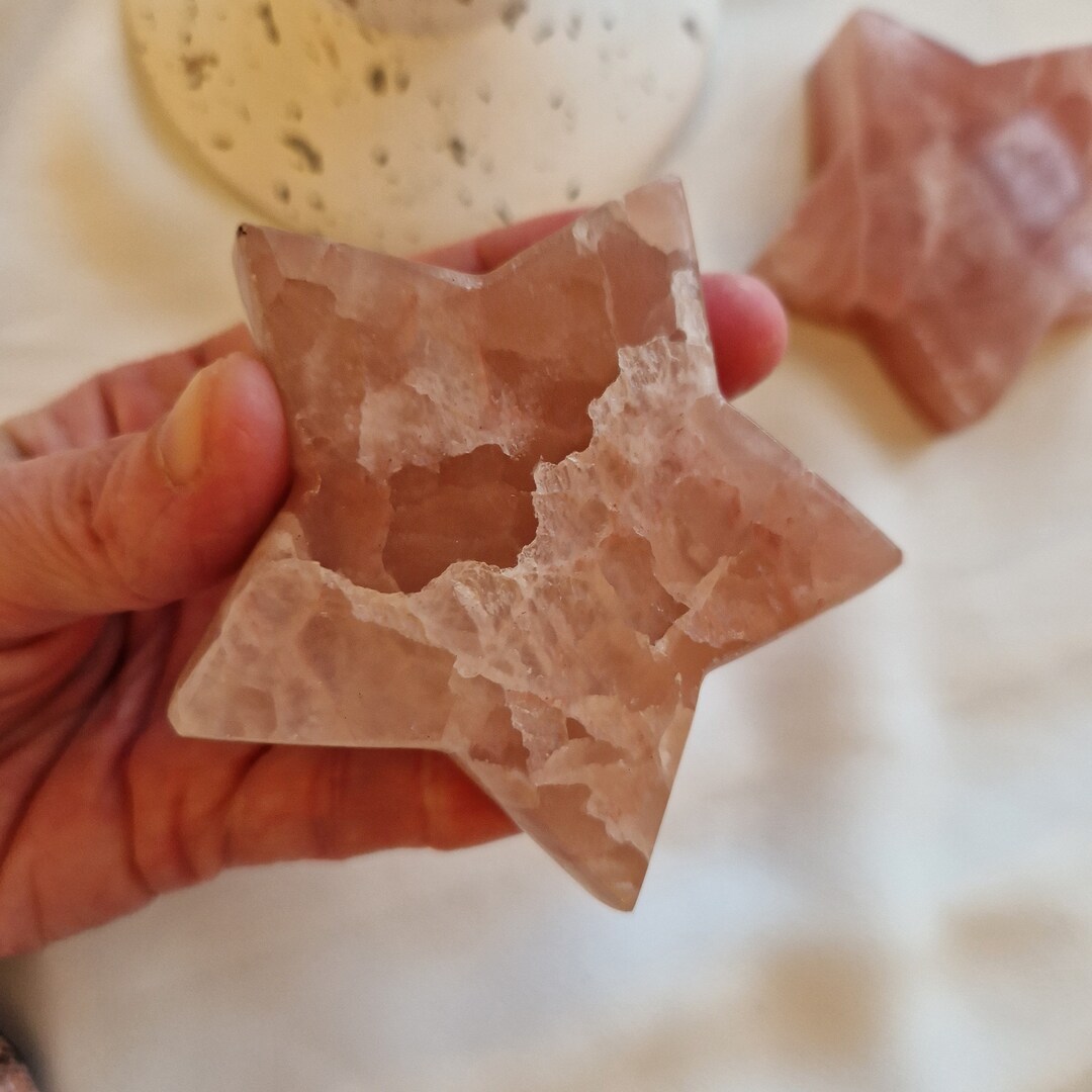 Rose Calcite Star Crystal: Hand Carved AAA Quality - Etsy