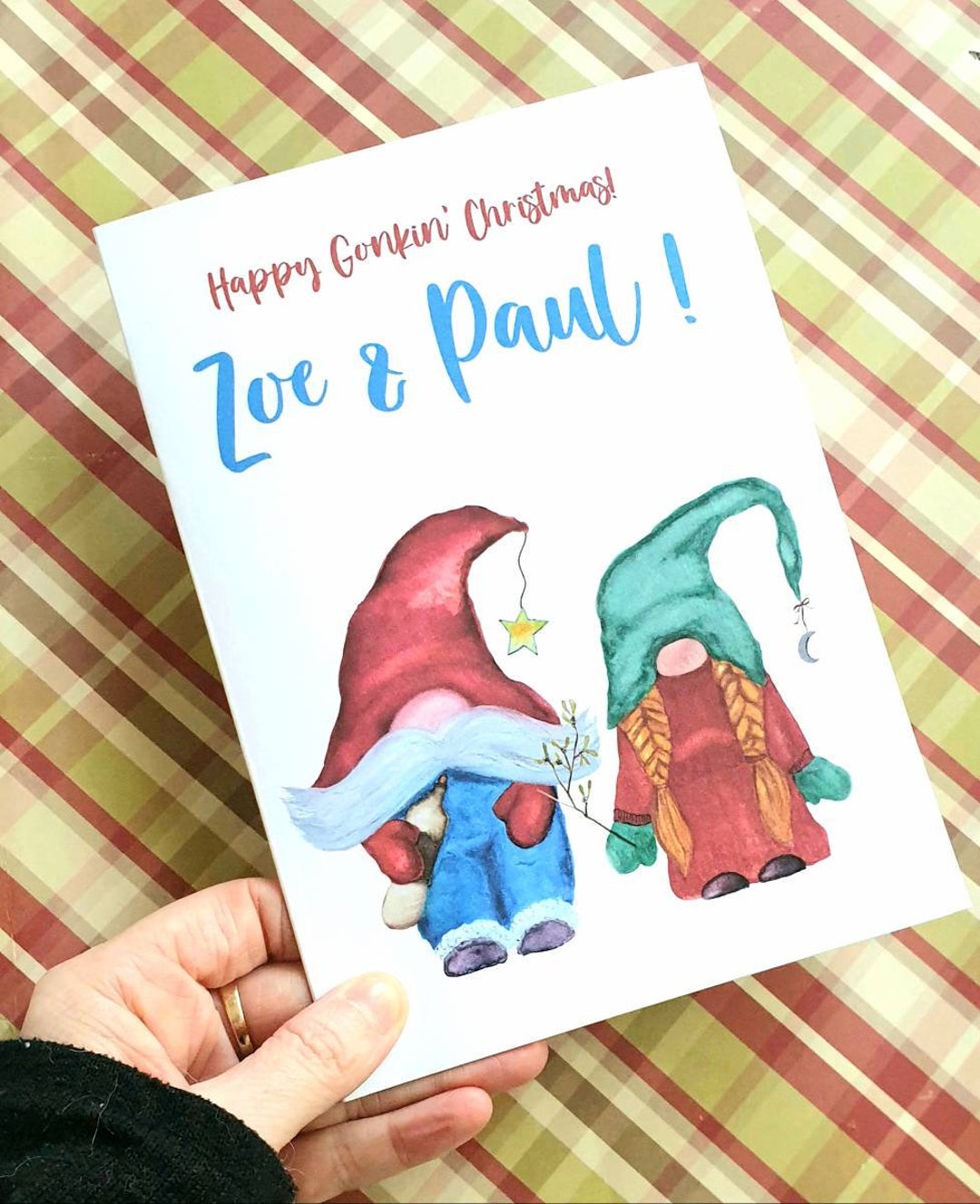 Custom Christmas Card, Gnome Card, Gonk Family Name Christmas Cards ...