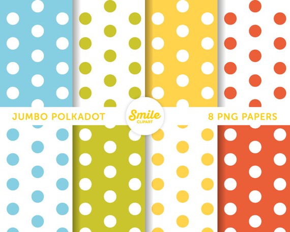 Jumbo Polkadot Digital Paper PNG 00052 - Etsy