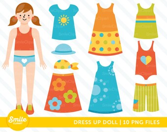 Dress up Doll Clipart - Etsy