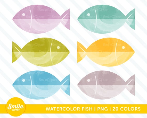 Watercolor Fish Clipart PNG 00074 - Etsy