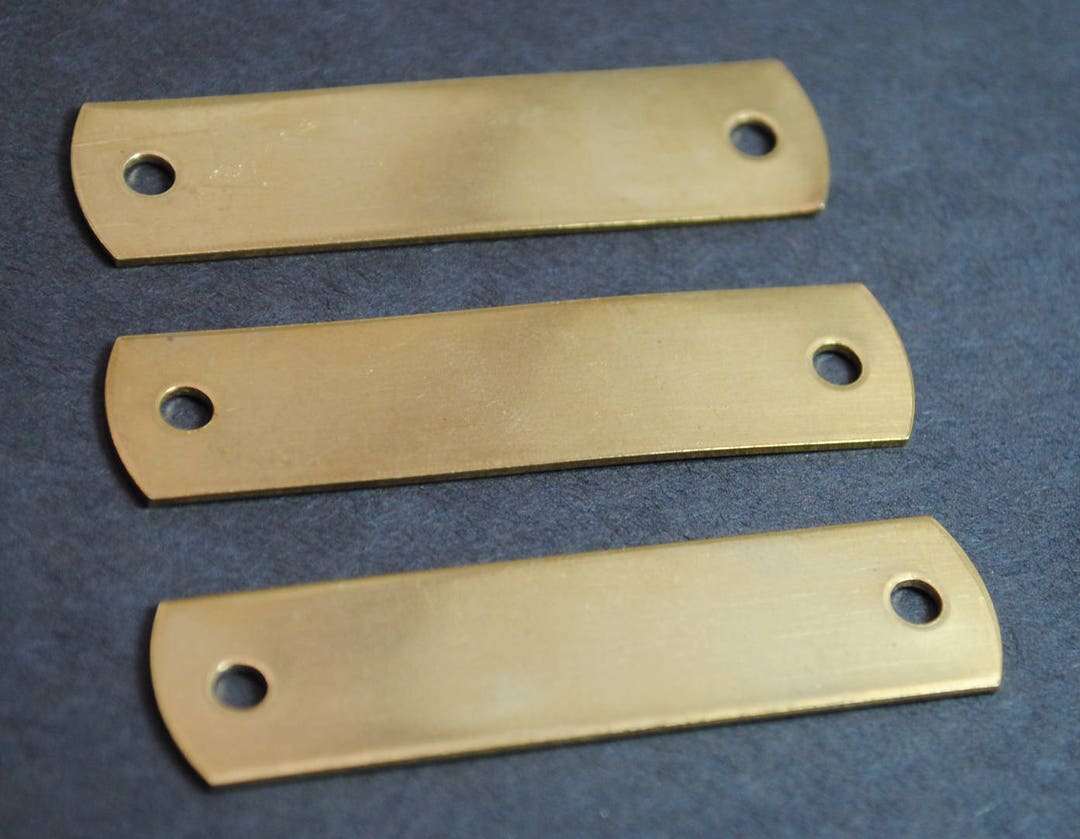 Twenty - Five Brass ID Tags - 1/2" X 2"- 20g Red Brass Stamping Blanks ...