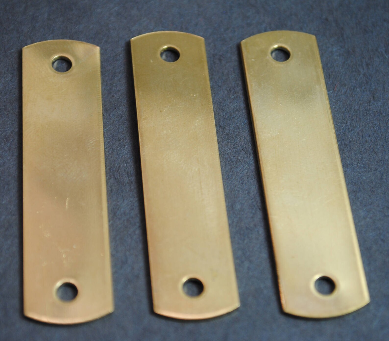 Twenty - Five Brass ID Tags - 1/2" X 2"- 20g Red Brass Stamping Blanks ...