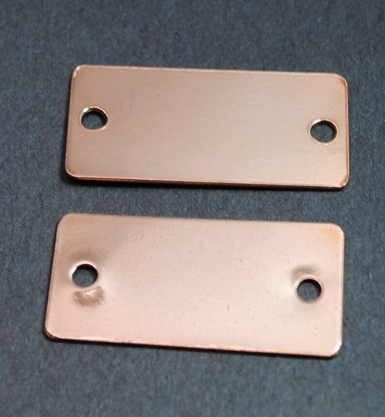 Twenty-five Wide Copper ID Tags - 3/4" X 1 1/2"- 20g Copper Stamping ...