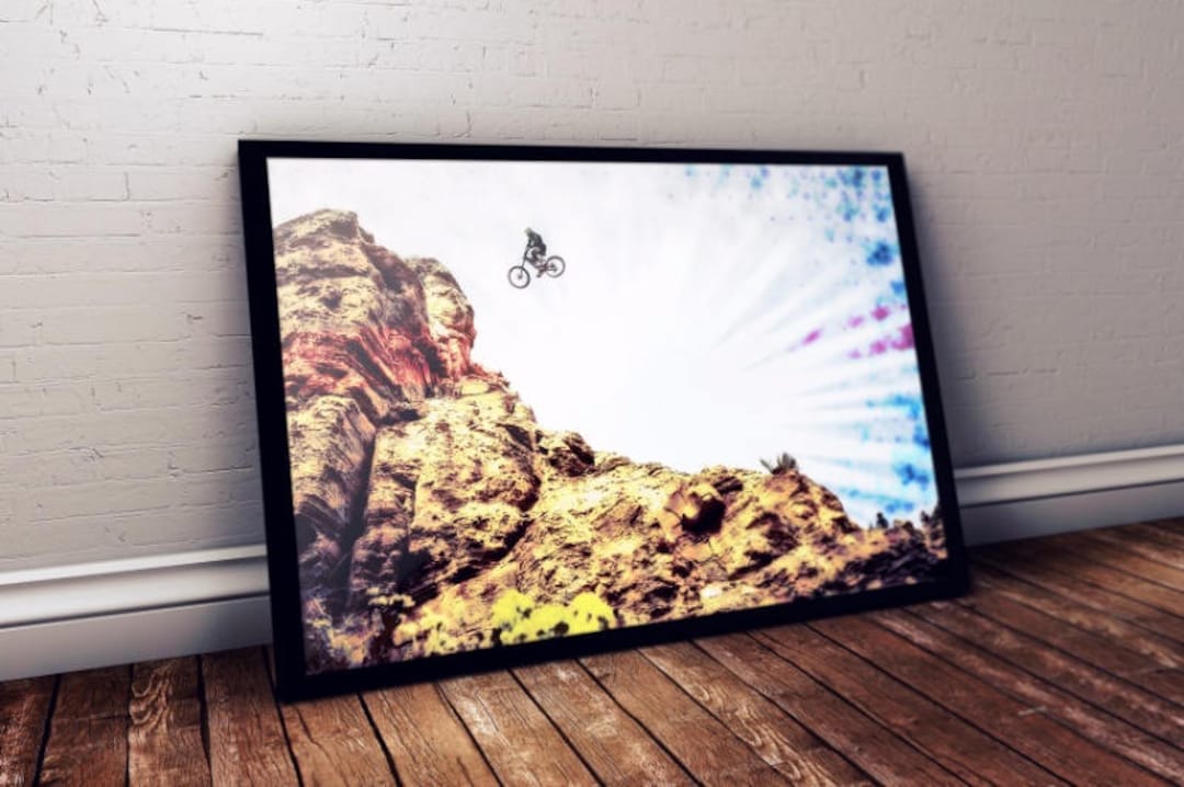 Red Bull Rampage Poster, Mountain Bike Poster, Mountain Bike Art, Bike ...