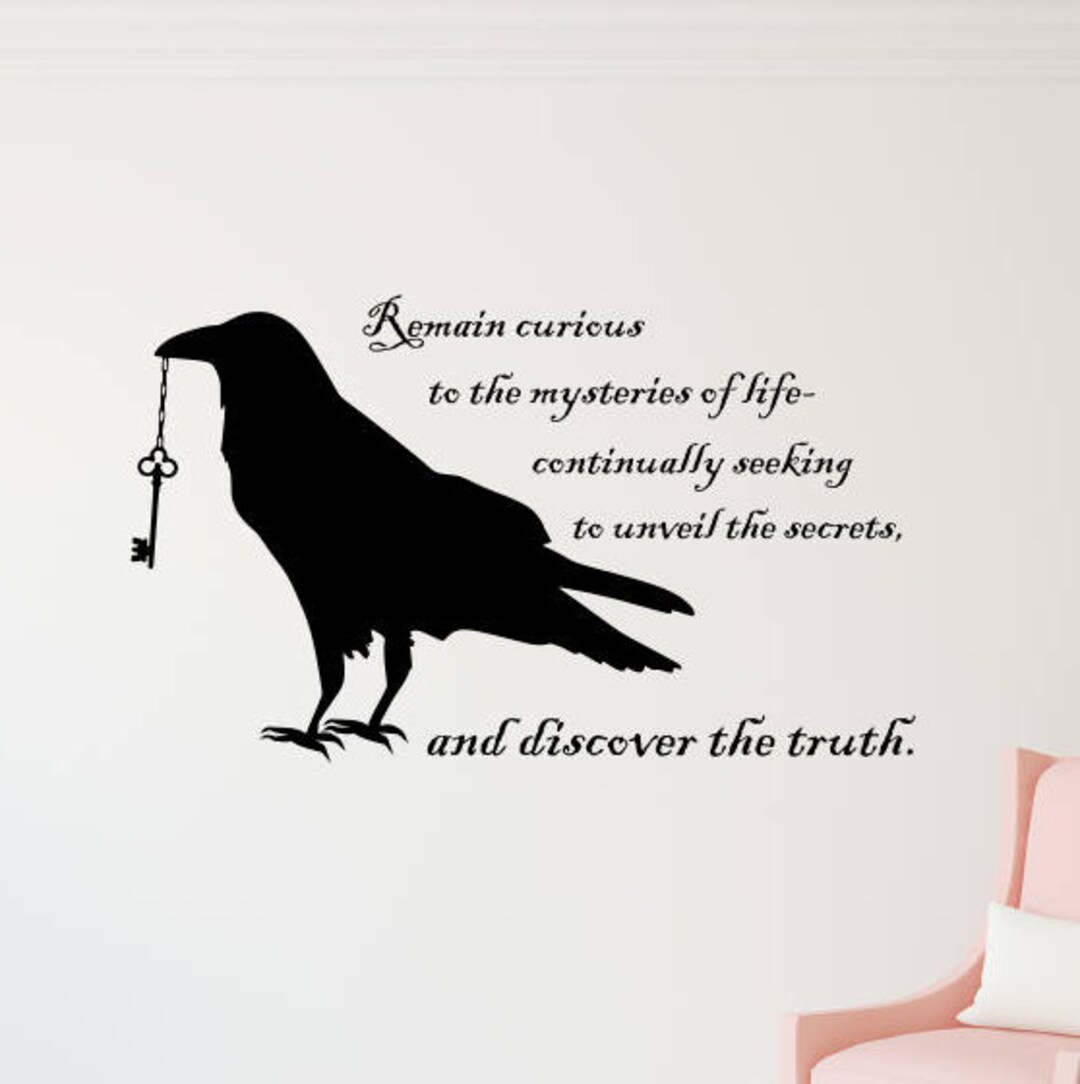 Black Raven Wall Decor, Wall Decal // Gift for Raven Lover - Etsy