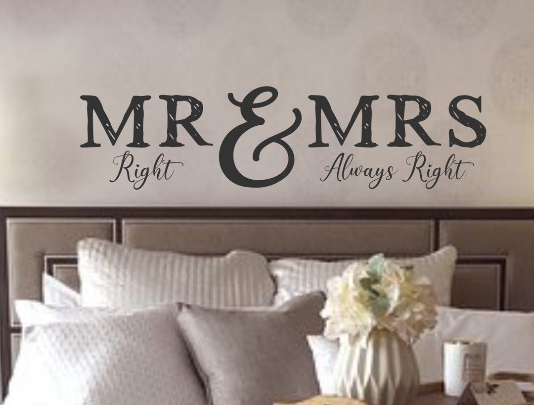 Mr & Mrs Mr Right Mrs Always Right Mr and Mrs Couples Wall - Etsy