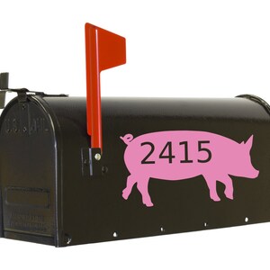Pig Farmhouse Mailbox Address Decal, Mailbox Numbers, Mailbox Stickers ...