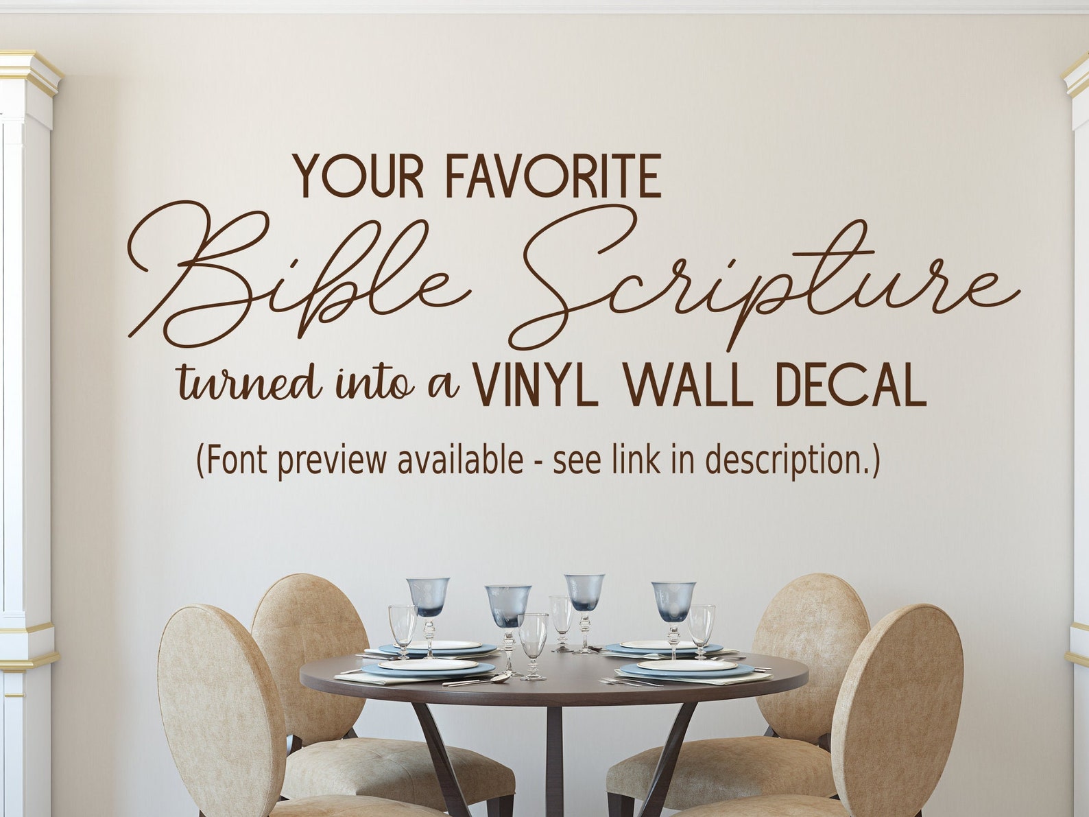 Custom Scripture Wall Decal, Custom Wall Sticker, Bible Wall Art, Love ...