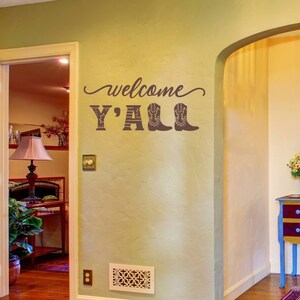 Welcome Decal, Southern Decor, Welcome Y'all, Welcome Yall, Wall Decal ...