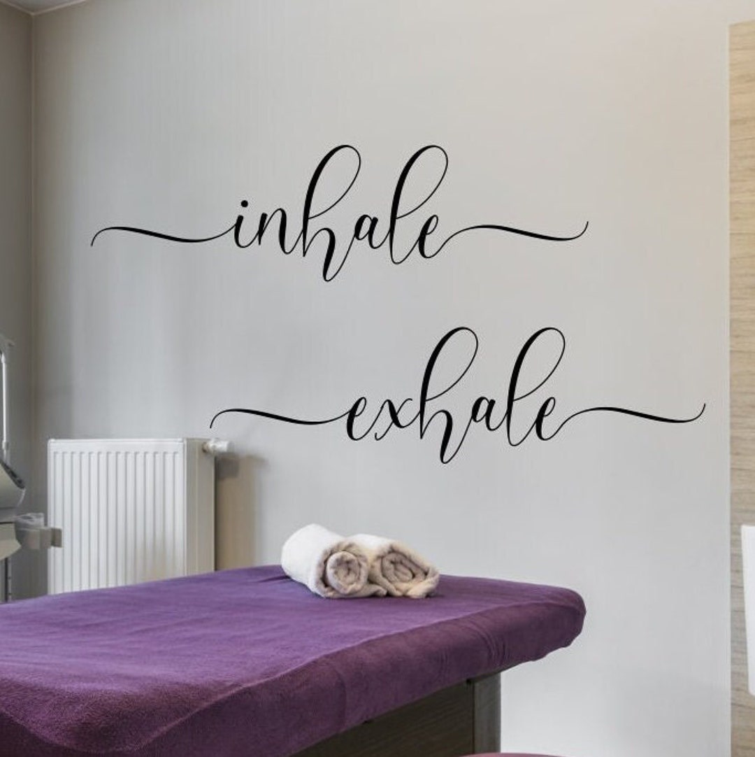 Inhale Exhale Wall Decals, Just Breathe, Spa Decor, Zen Wall Art, Boho ...