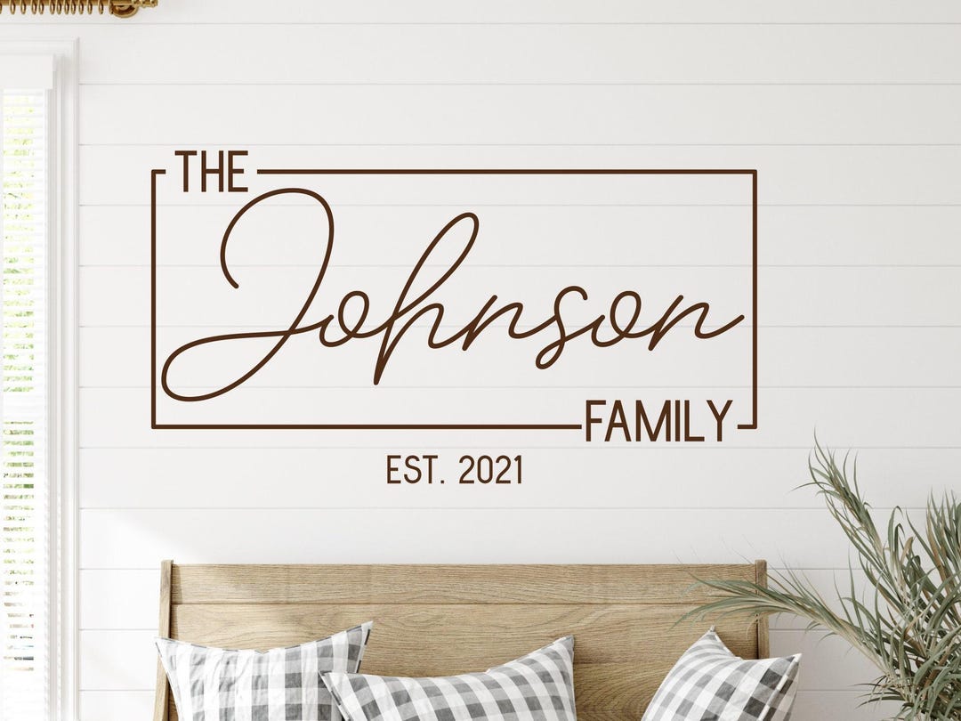 Personalized Last Name Wall Decal: Custom Entryway Living Room or ...